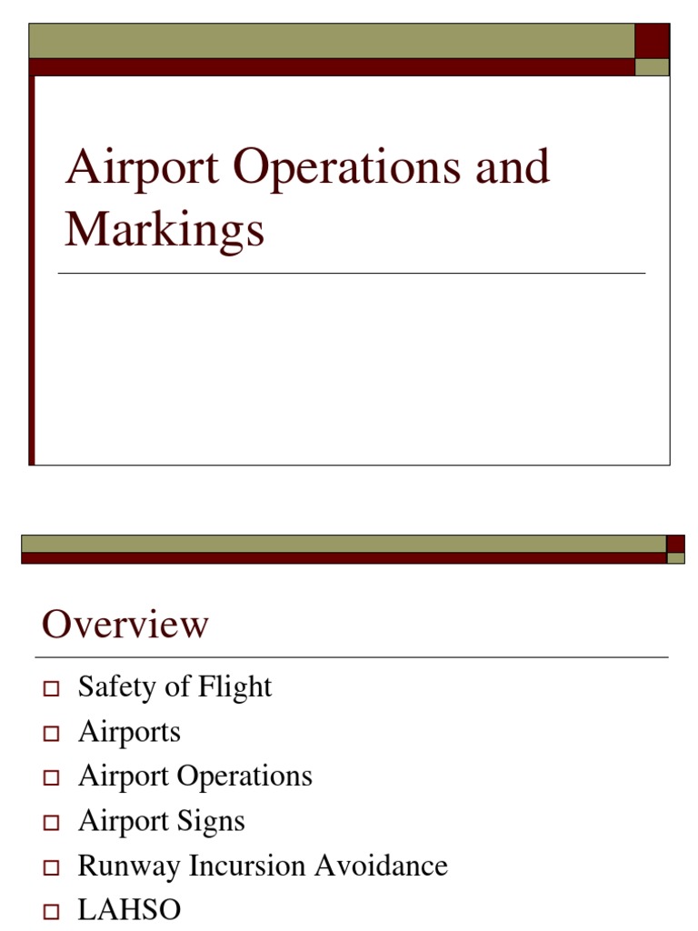 Airport Operations and Markings Guide | PDF | Airport | Aviation