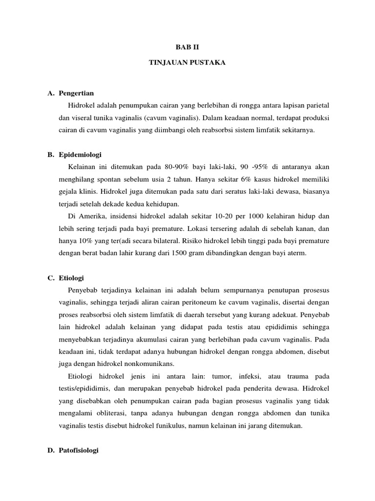 Hidrokel: Pengertian, Penyebab, dan Penanganan | PDF