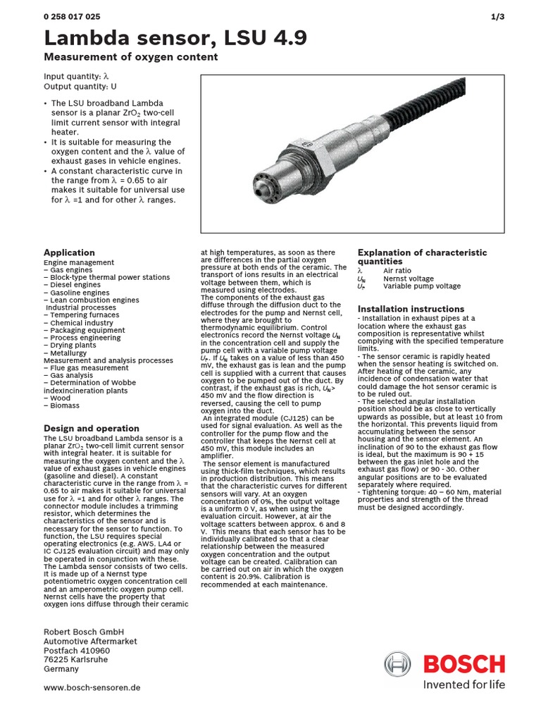 Lambda sensor measurement | PDF | Internal Combustion Engine | Combustion