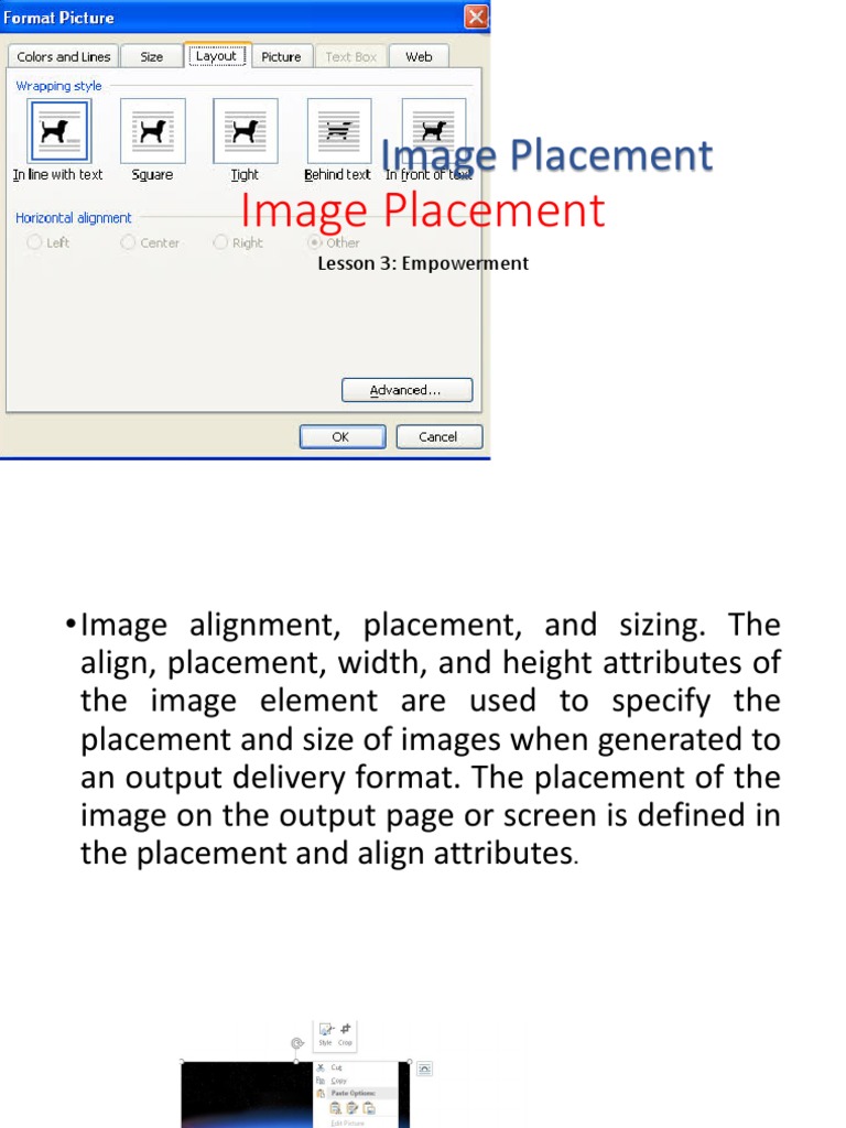 Image Placement. Emp. Lesson 3 | PDF
