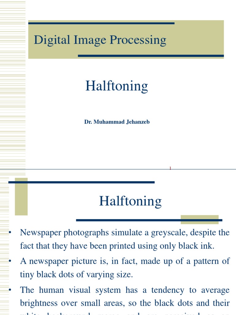 Lecture 3 Halftoning | PDF | Digital Image | Pixel
