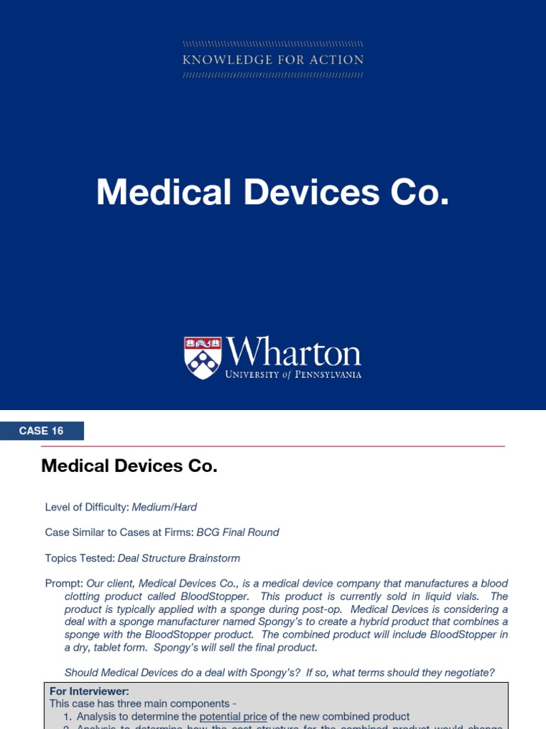 (Deal Structure) Medical Devices Co | PDF | Medical Device | Profit ...