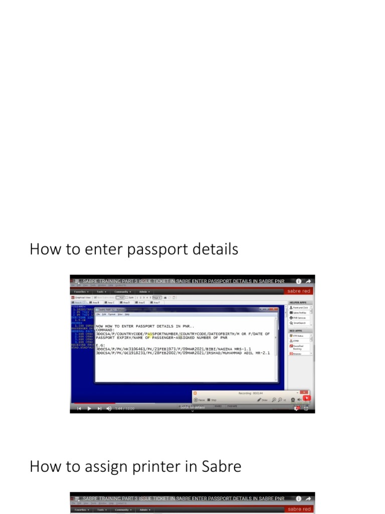 Sabre Commands | PDF