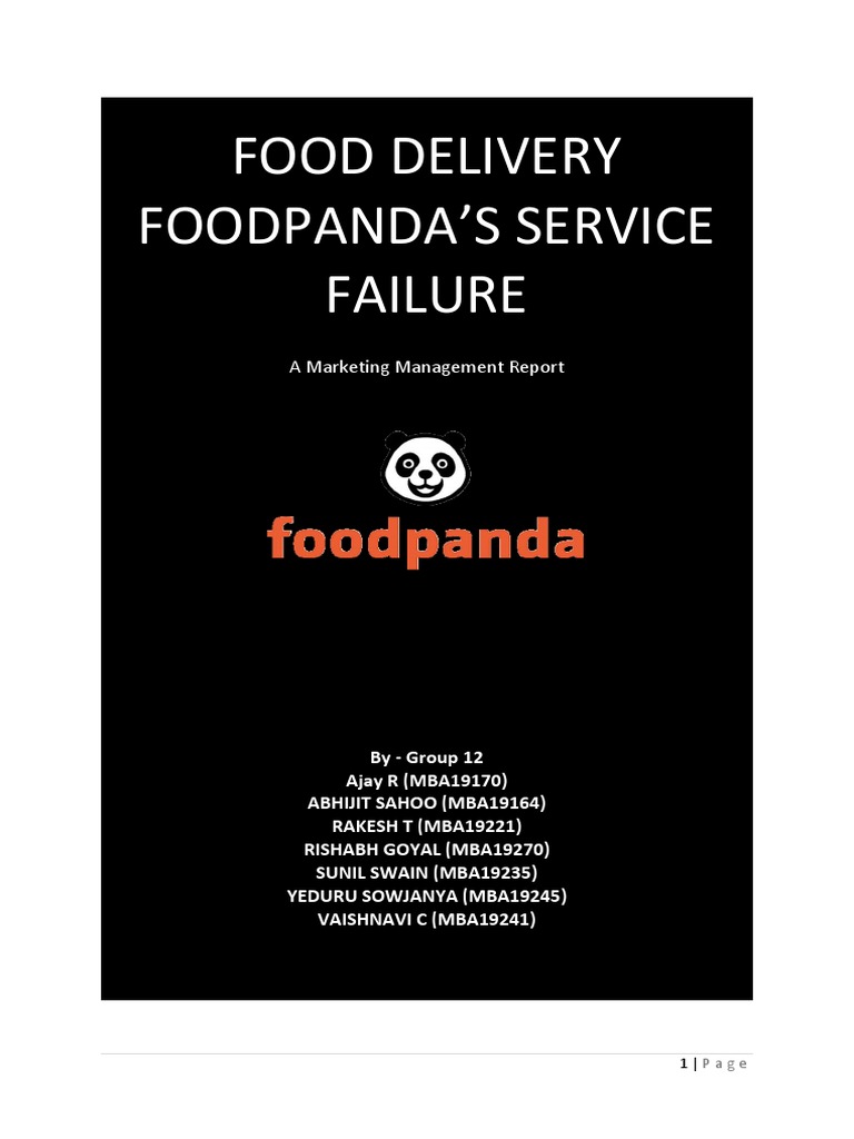 Analysis of Food Delivery Service Failures at Foodpanda: Identifying ...