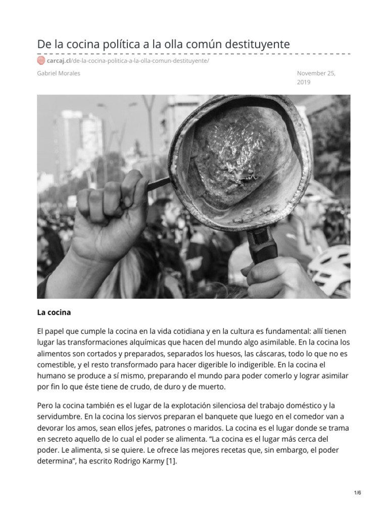 D La Cocin Política A La Olla Común Destituyente PDF | PDF | Constitución | Estado (política)