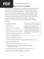 Family History Questionnaire | PDF | Grandparent | Genealogy