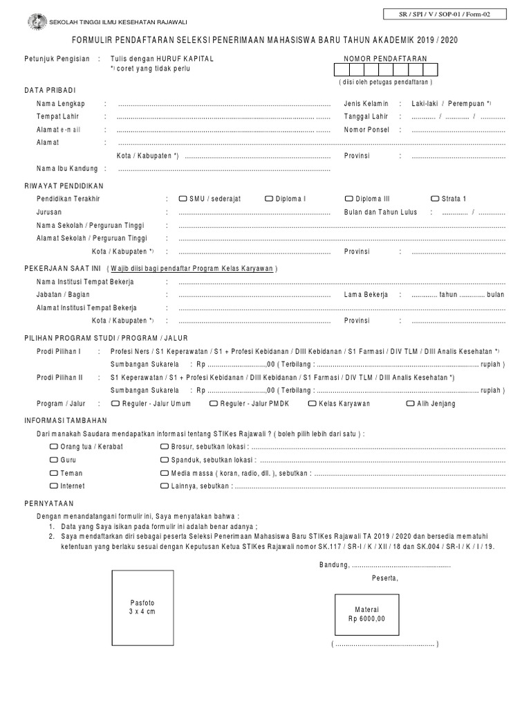 Form Pendaftaran PMB | PDF