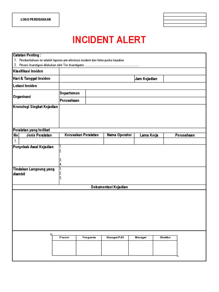 Incident Alert Peringatan Kejadian | PDF