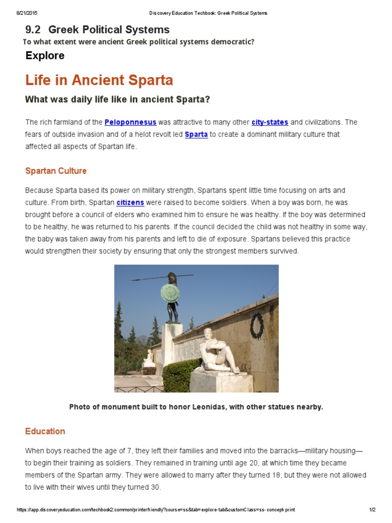 Life in Sparta | PDF | Sparta | Ancient Greece