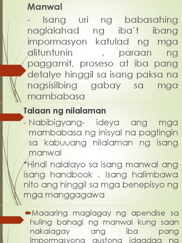 Manwal | PDF
