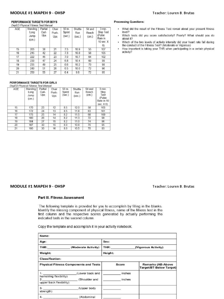 Module #1 Pe 9 Ohsp | PDF