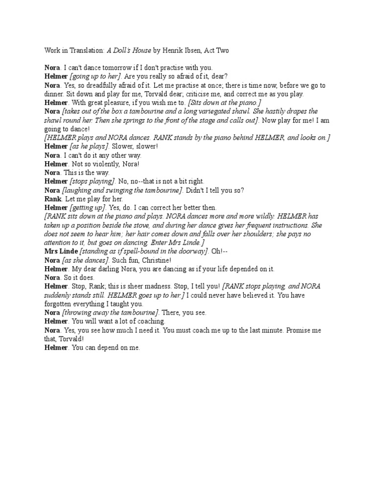 Io Extract - A Dolls House | PDF