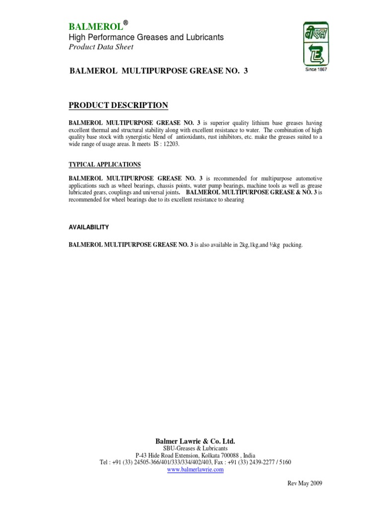 Multipurpose Grease 3 | PDF | Chemical Substances | Liquids