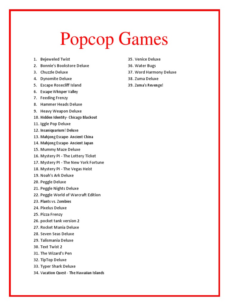Pop Cop Games | PDF | Mystery, Thriller & Crime Fiction