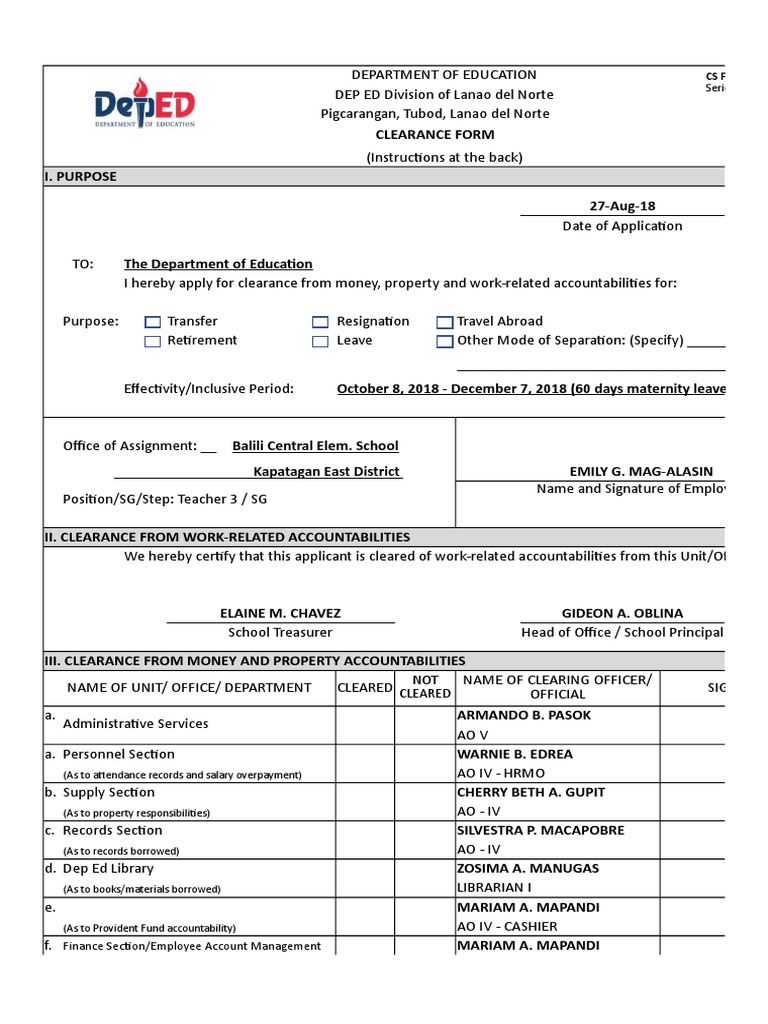 Clearance Form | PDF | Justice | Crime & Violence