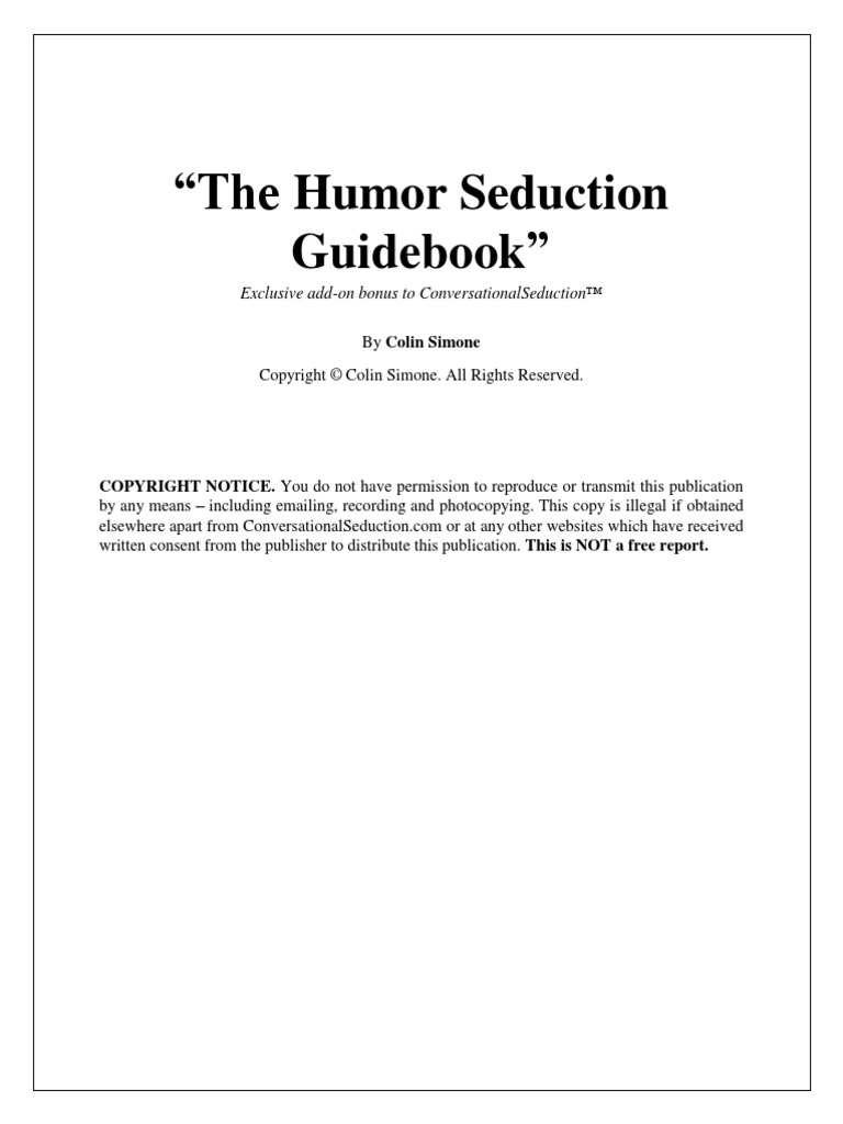 Bonus - Humor Seduction | PDF | Jokes | Laughter