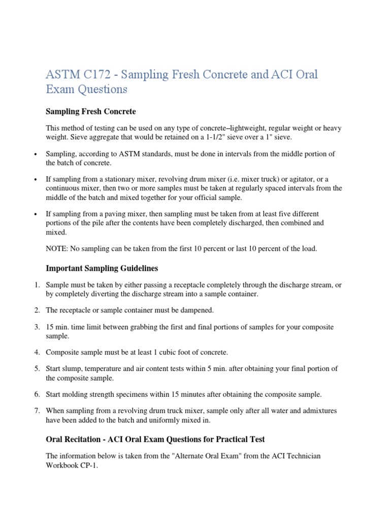 Astm C172 | PDF | Concrete | Building Materials