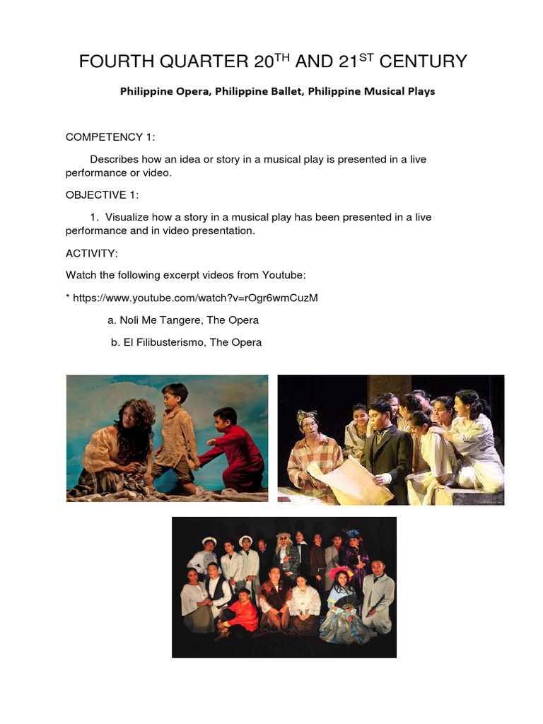 Mapeh 10 Music Pdf Musical Theatre Theatre