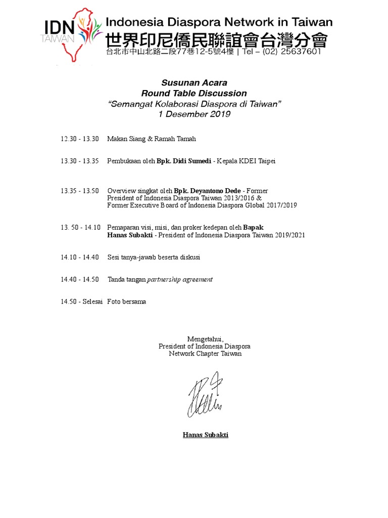 Susunan Acara Round Table Discussion - 01122019 | PDF | Karier ...