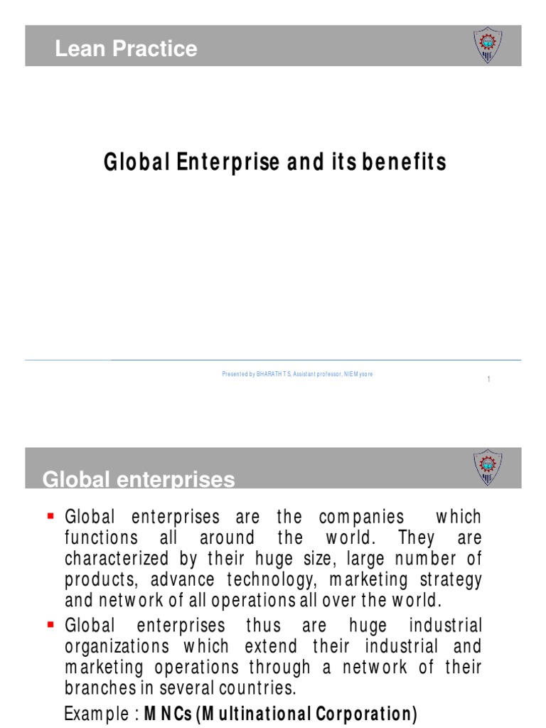 Global Enterprises and Its Benefits | PDF | Multinational Corporation ...