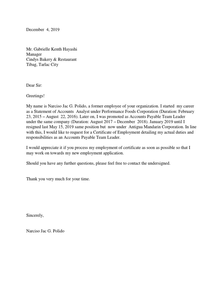 COE Letter | PDF | Business | Finance & Money Management