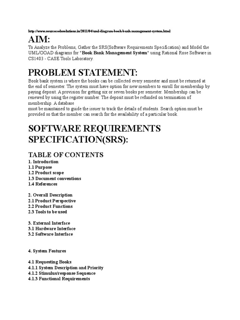 Modeling a Book Bank Management System Using UML Diagrams | PDF ...
