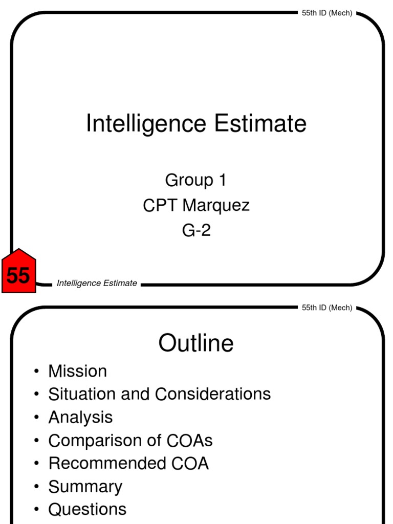 Intel Estimate | PDF | Military Science | National Security