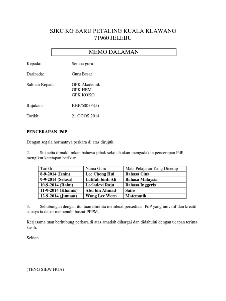 Contoh Memo | PDF