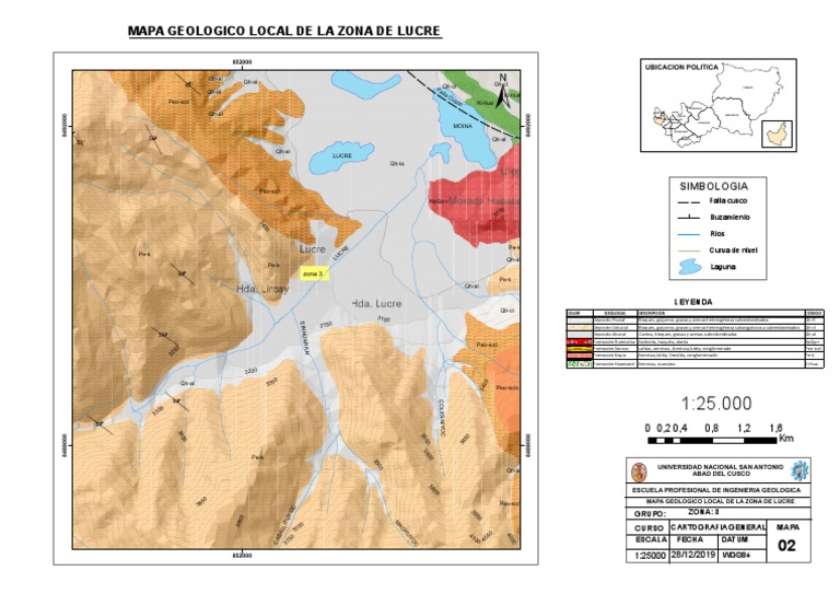 Mapa Geologico Local Lucre | PDF | Sedimentología | Rocas