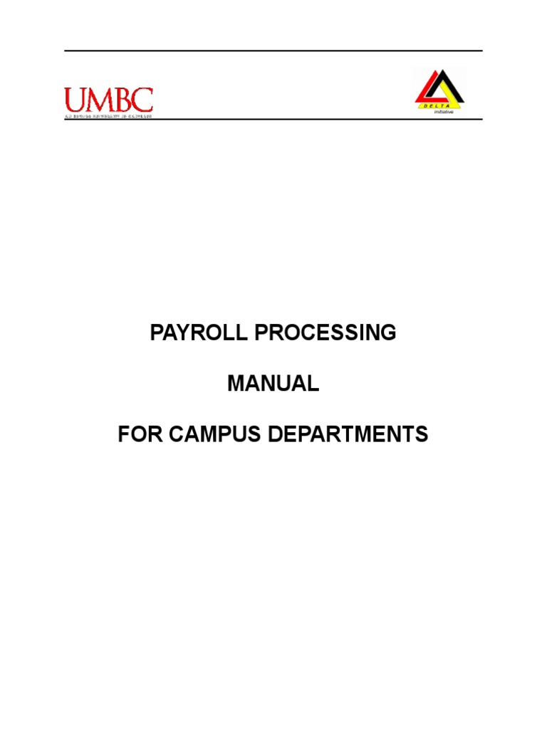 UMBC Payroll Processing Manual | PDF | Payroll | Social Security Number