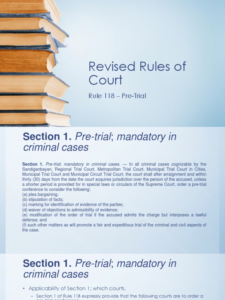 Revised Rules of Court | PDF | Plea Bargain | Plea