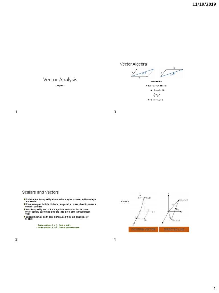 Vectors, Scalars, Dot Product, Cross Product | PDF | Euclidean Vector ...