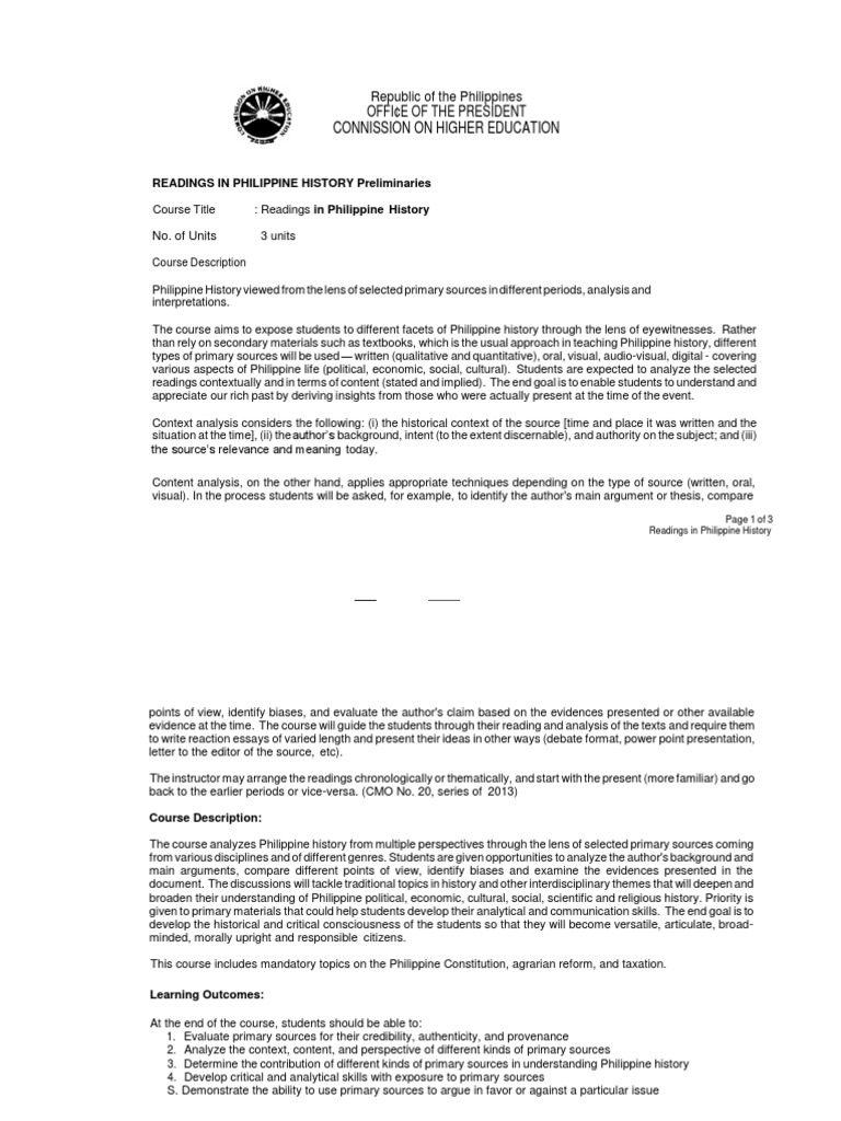 Analyzing Primary Sources in PH History | PDF | Primary Sources ...