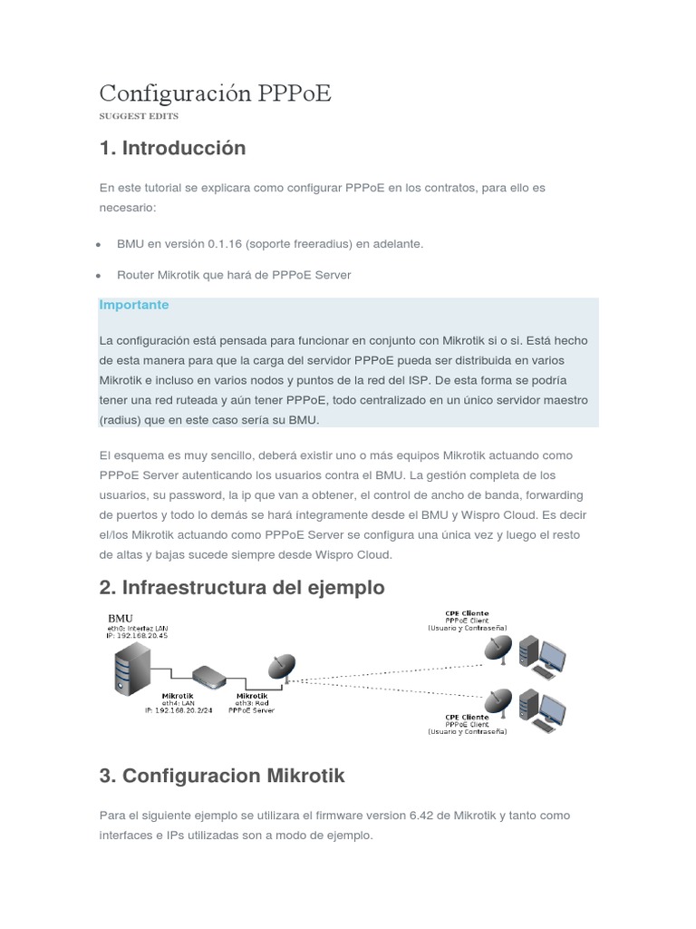 Configuración PPPoE | Descargar gratis PDF | Dirección IP | Radio