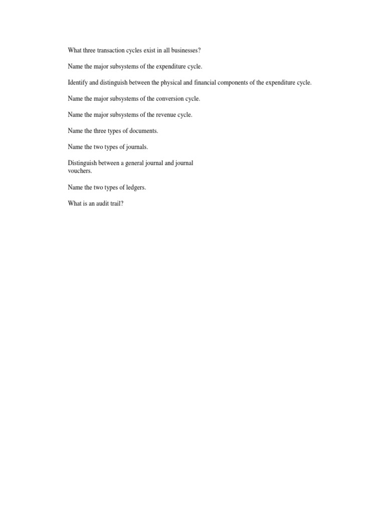 Key Business Transaction Cycles Explained | PDF