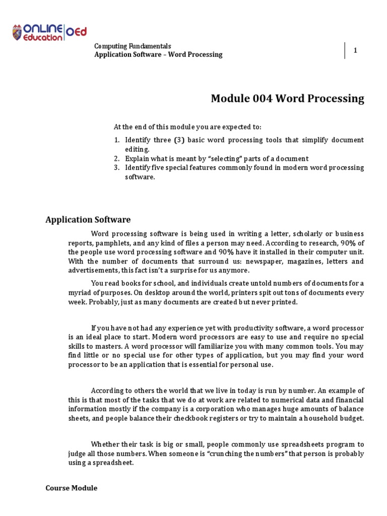 CF Module 004 | PDF | Word Processor | Paragraph