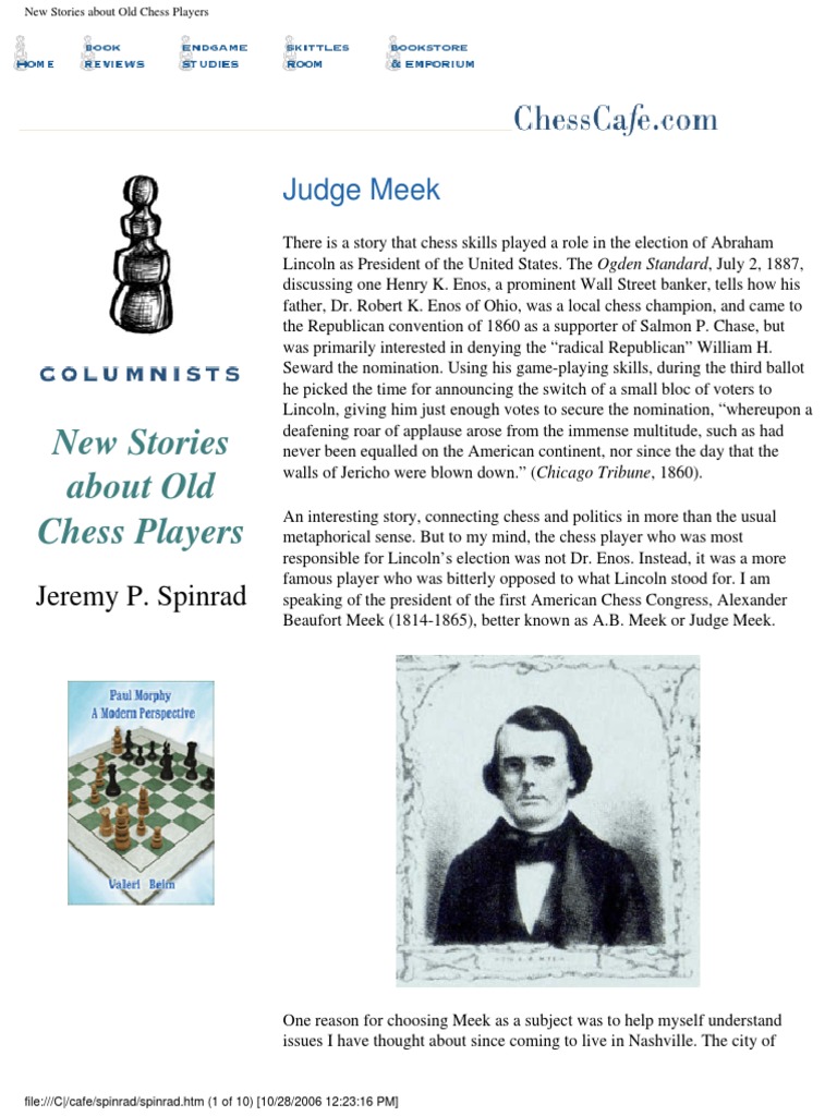 Judge Meek | PDF | Abraham Lincoln | Chess