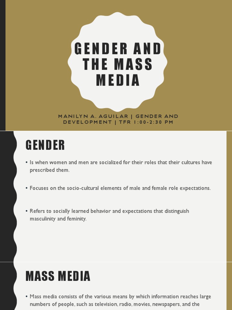 Gender and The Mass Media | PDF | Gender Role | Mass Media