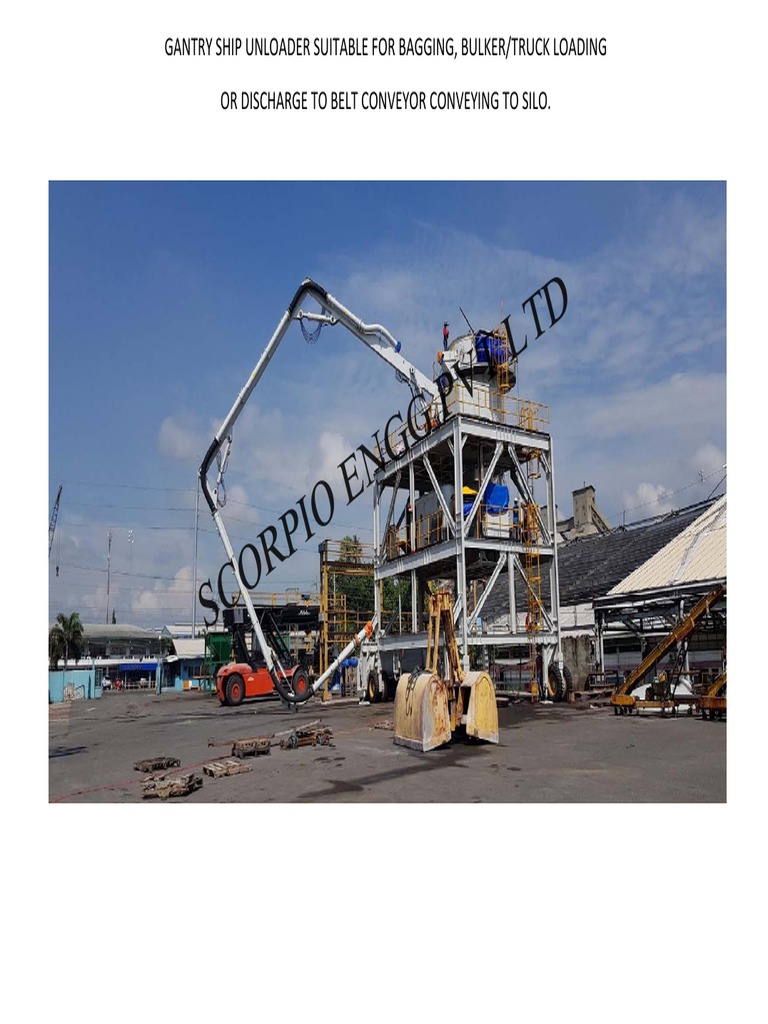 Gantry Type Ship Unloader Suitable For Bagging | PDF