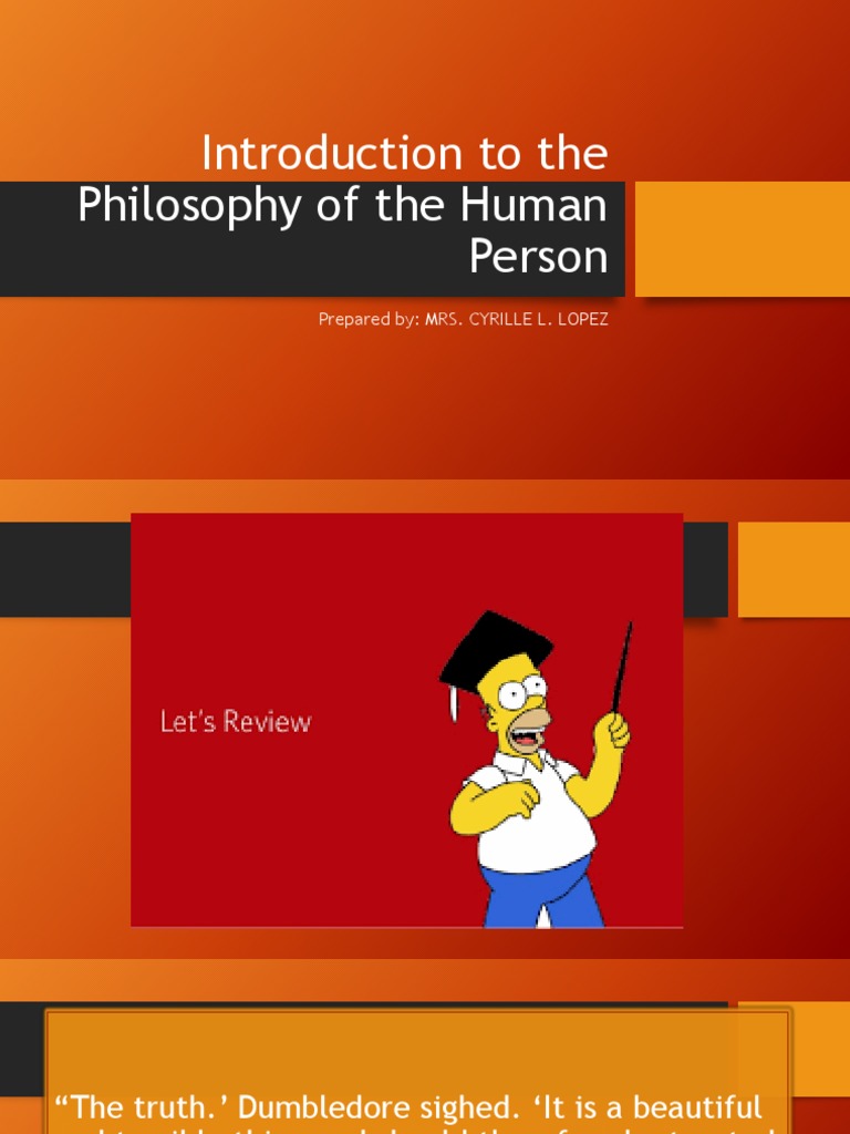 Introduction To The Philosophy of The Human Person - DOMAINS OF TRUTH ...