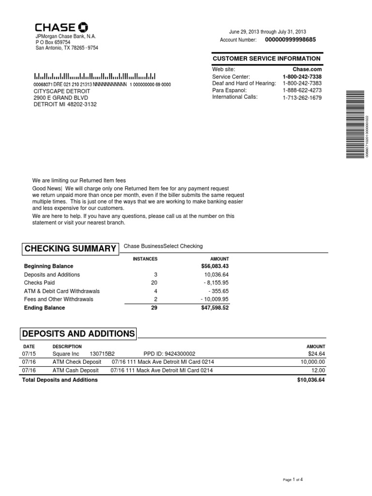 Chase Bank | Cheque | Credit Card
