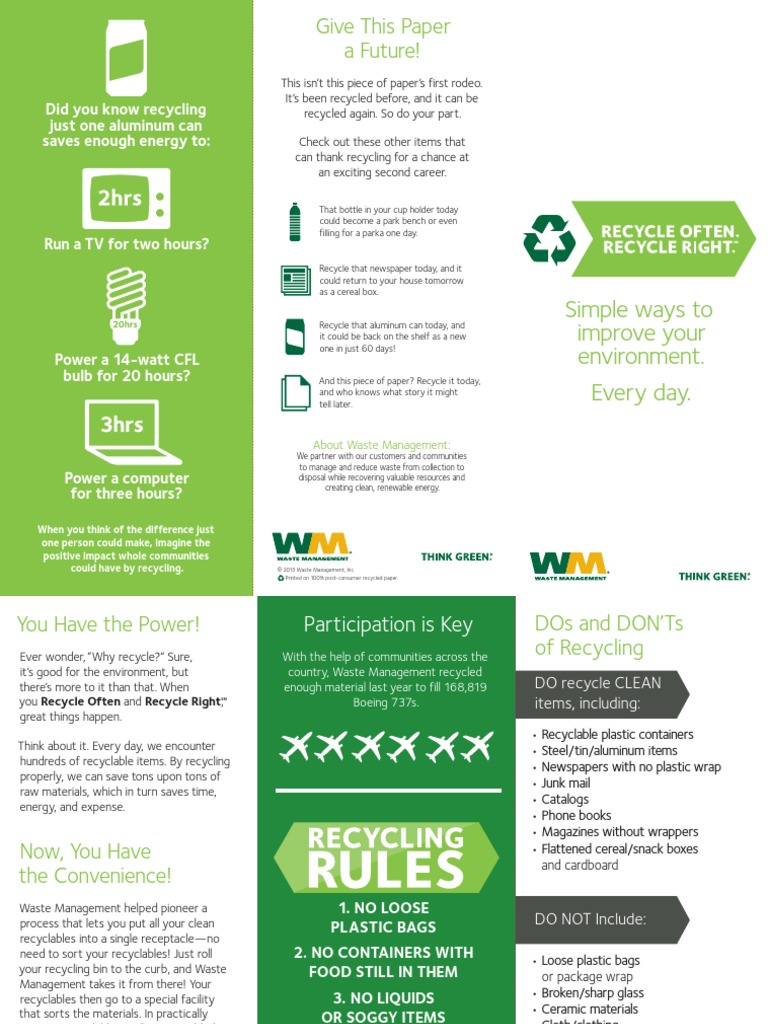 Recycling Tri Fold Brochure PDF | PDF | Recycling | Scrap