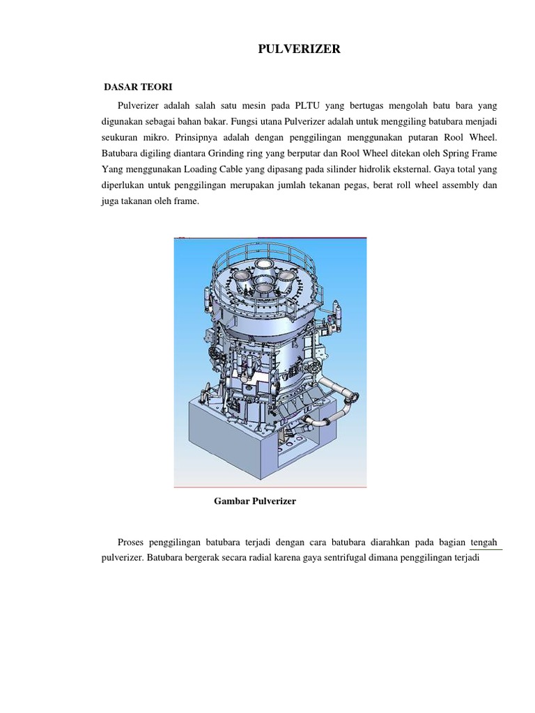 Pulverizer Boiler Sistem | PDF