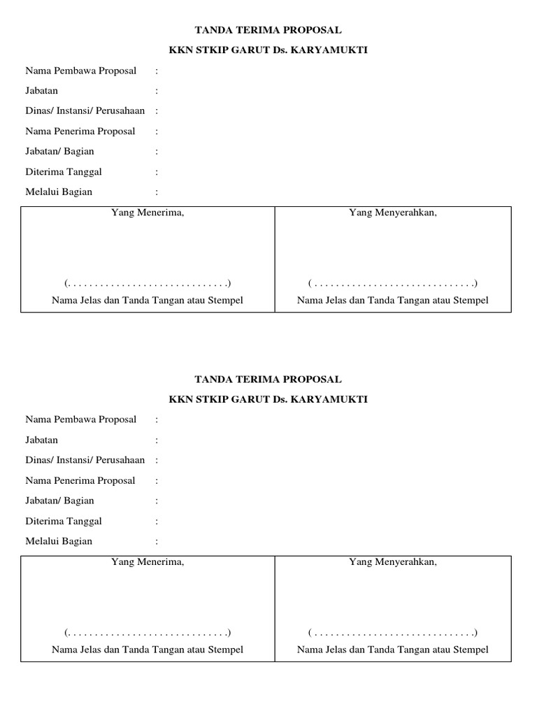 Tanda Terima Proposal | PDF