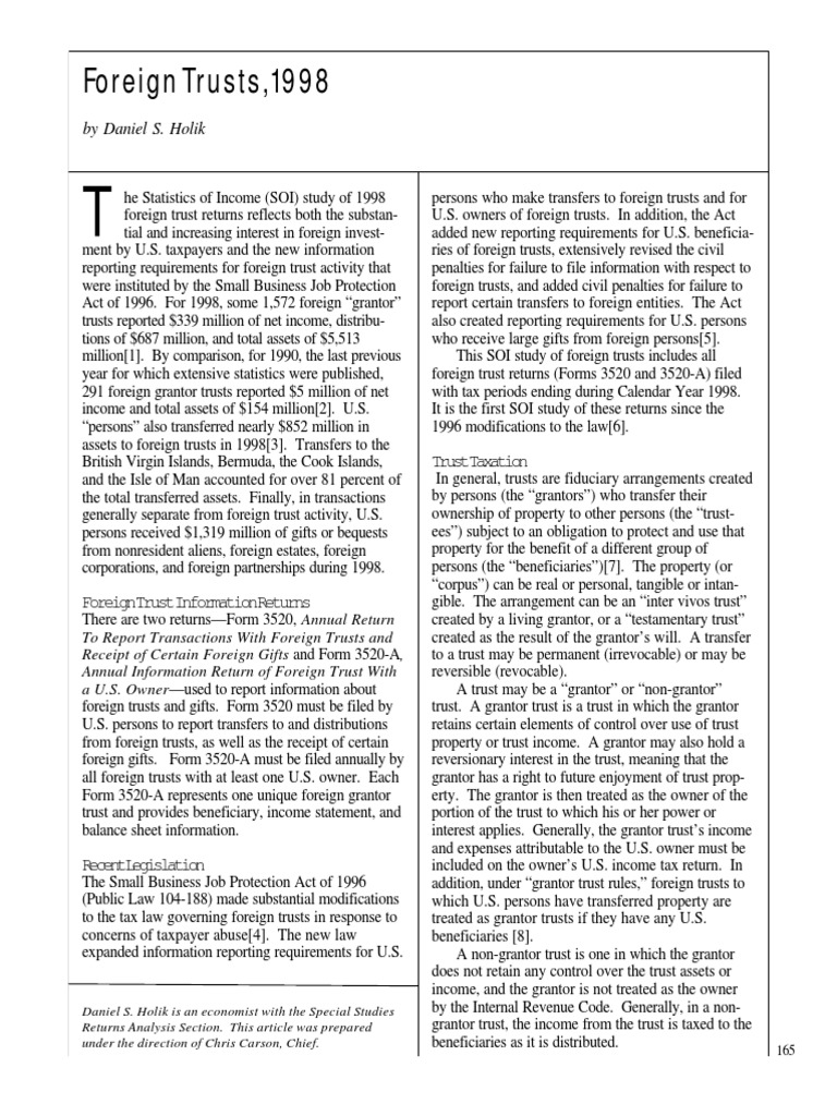 Foreign Trusts Report Substantial Growth | PDF | Trust Law | Trustee