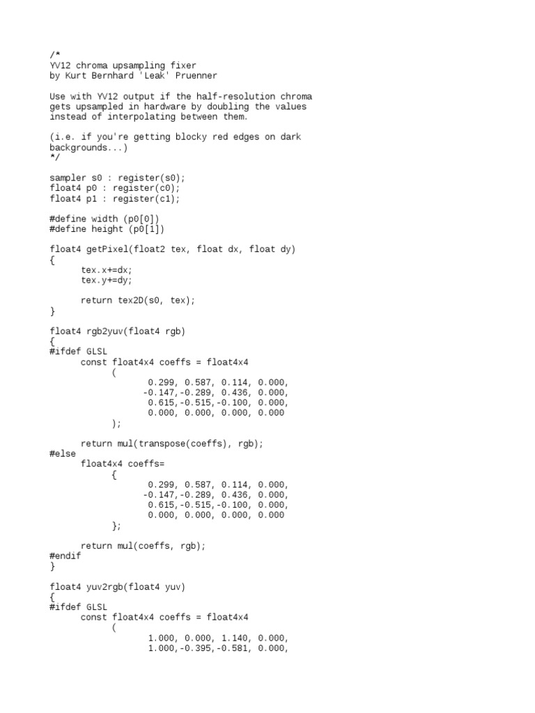 YV12 Chroma Upsampling | PDF | Artistic Techniques | Architectural Elements