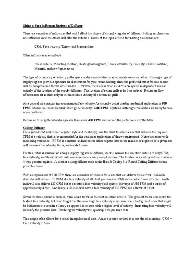Round Diffuser Sizing | PDF | Noise | Applied And Interdisciplinary Physics