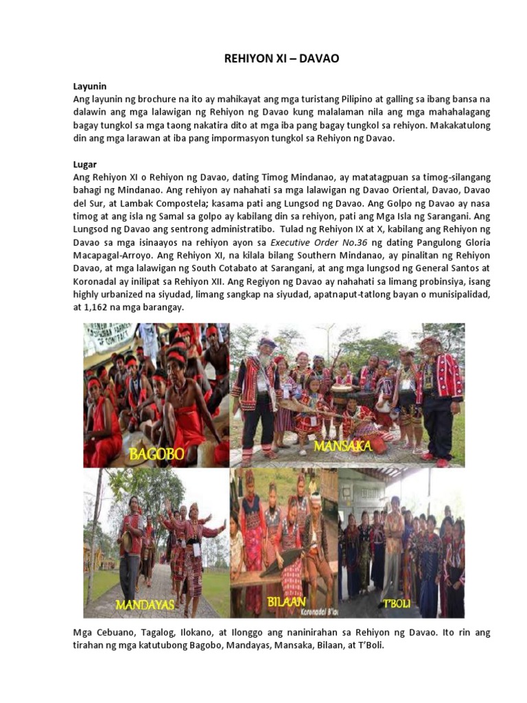 REHIYON XI - Rehiyon NG Davao PDF | PDF