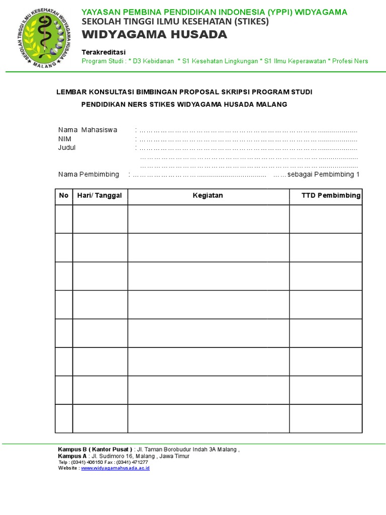 Lembar Konsultasi Proposal Skripsi | PDF | Karier & Perkembangan
