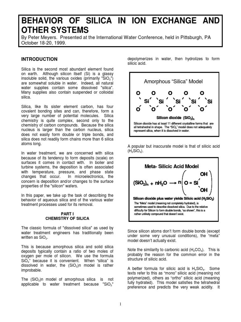 Behavior of Sio2 With Resins | PDF | Silicate | Silicon